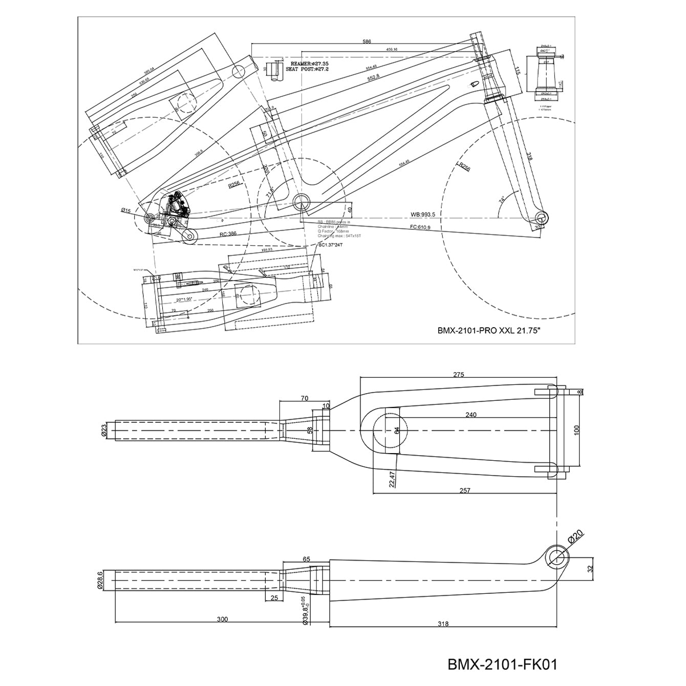 Tideacebike T800 Full Carbon BMX Racing Bike Frame Light Weight ...