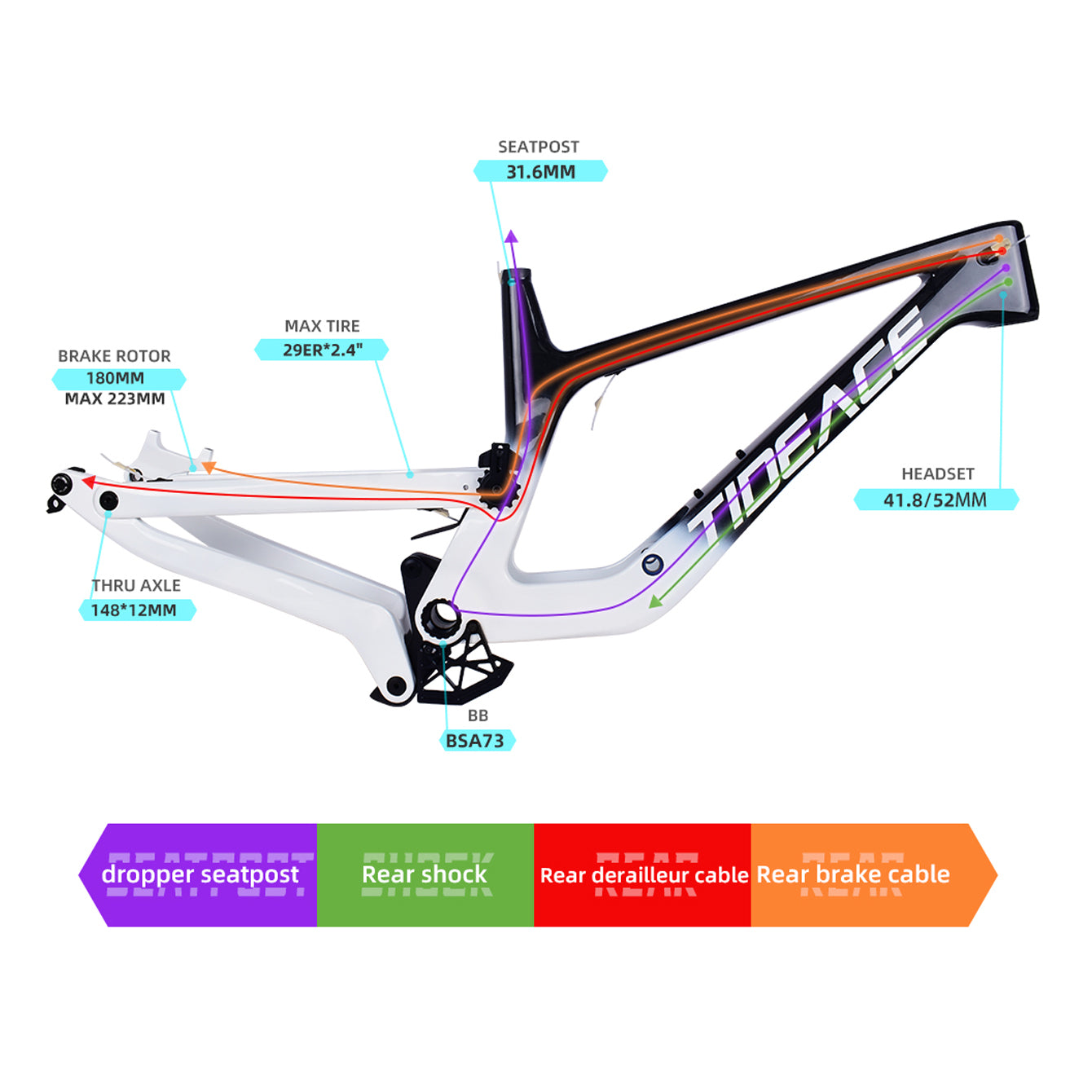 FS838 HVP 29er Enduro Full Suspension Bike Frame – TIDEACEBIKE