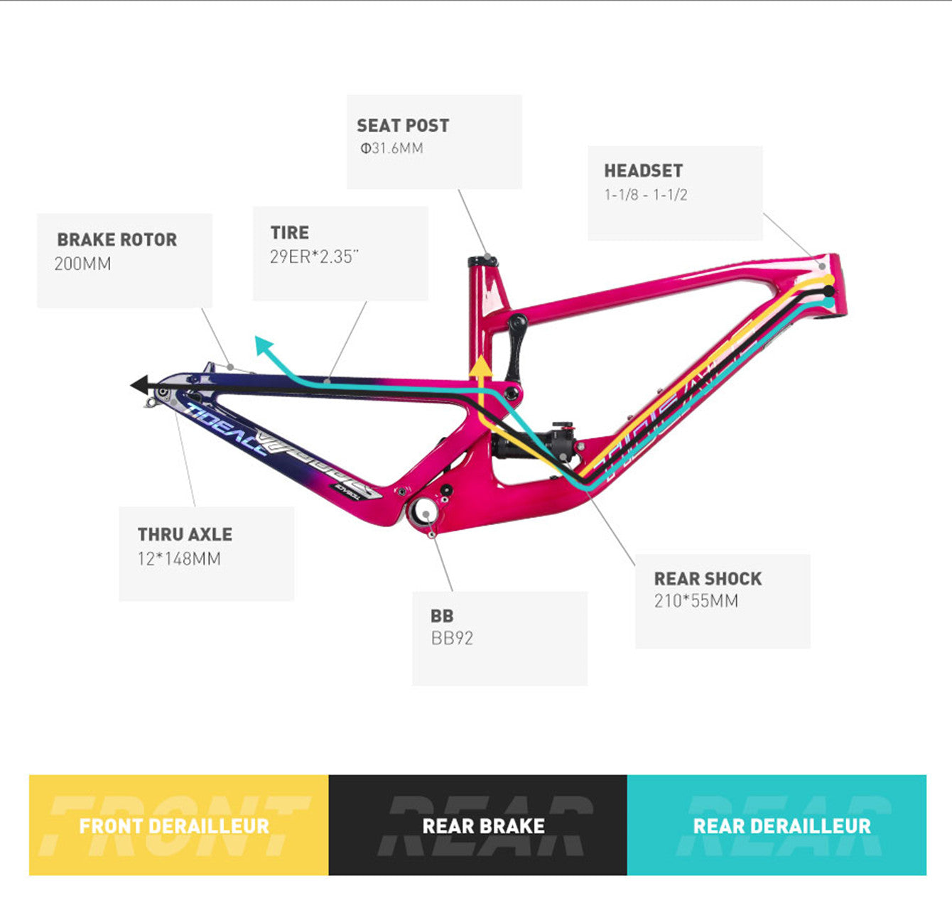 29er T1000 Full Carbon FS-AM831 All Mountain Suspension Frames ...