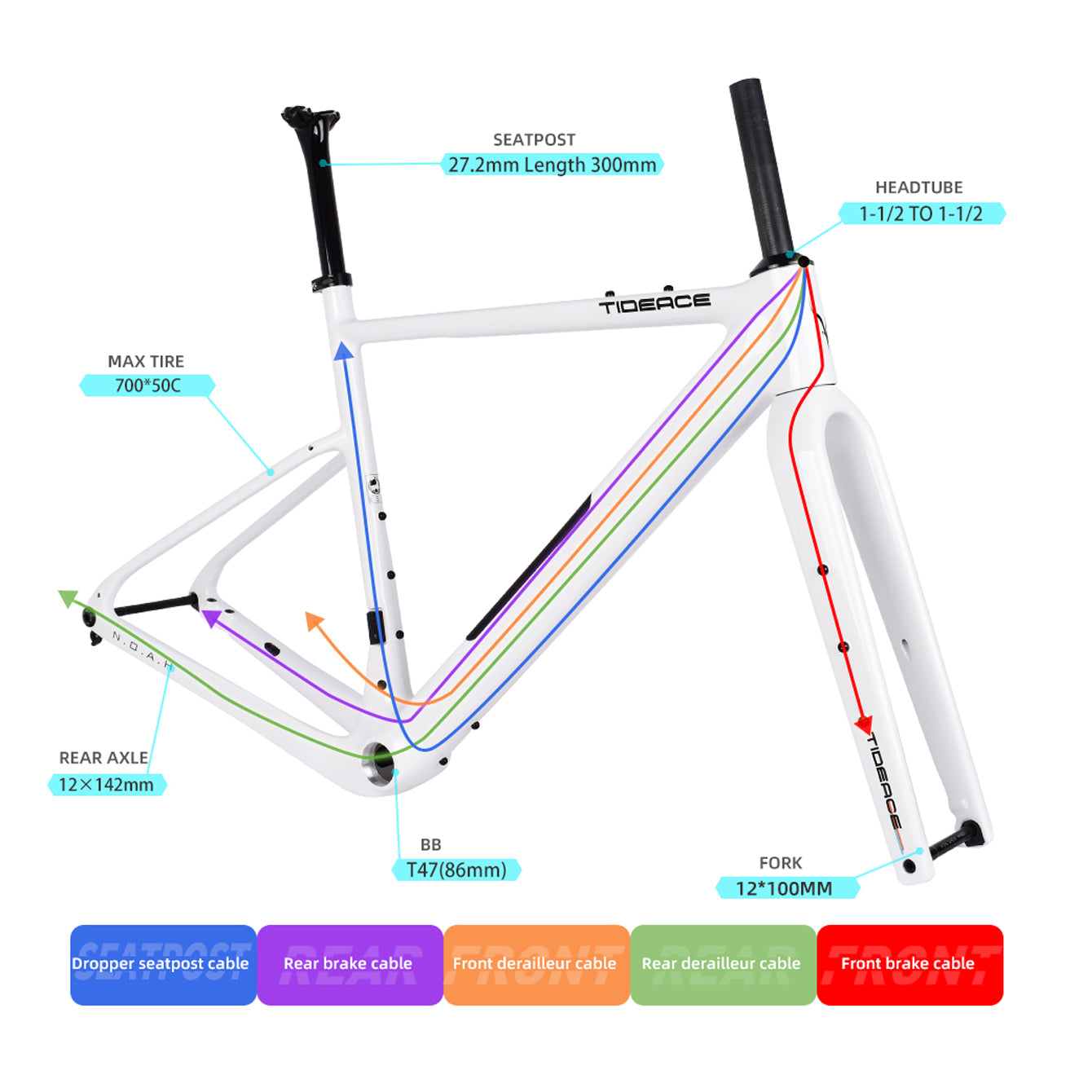 FM-GV201 NOAH Carbon Gravel Bike Frame – TIDEACEBIKE