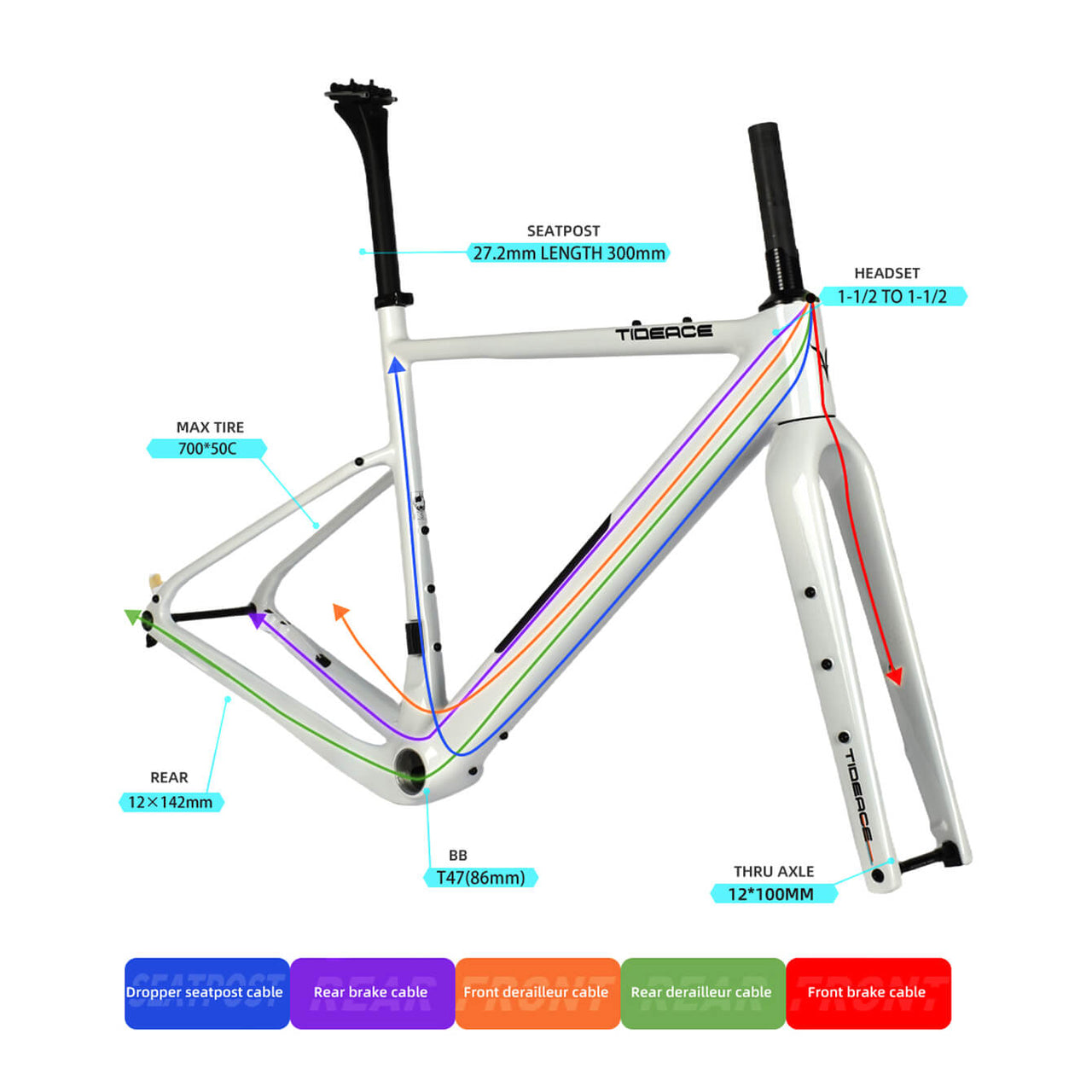 FM-GV201 Tideace Carbon Gravel Bike Frame – TIDEACEBIKE