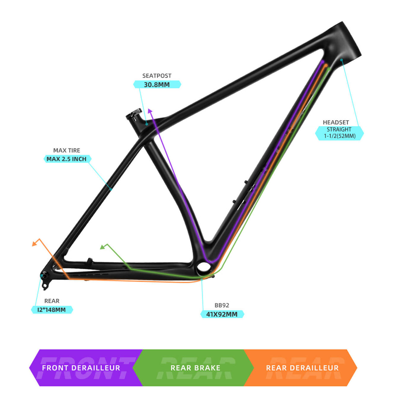 FM-M039 Carbon One-Piece Boost MTB Frame – TIDEACEBIKE