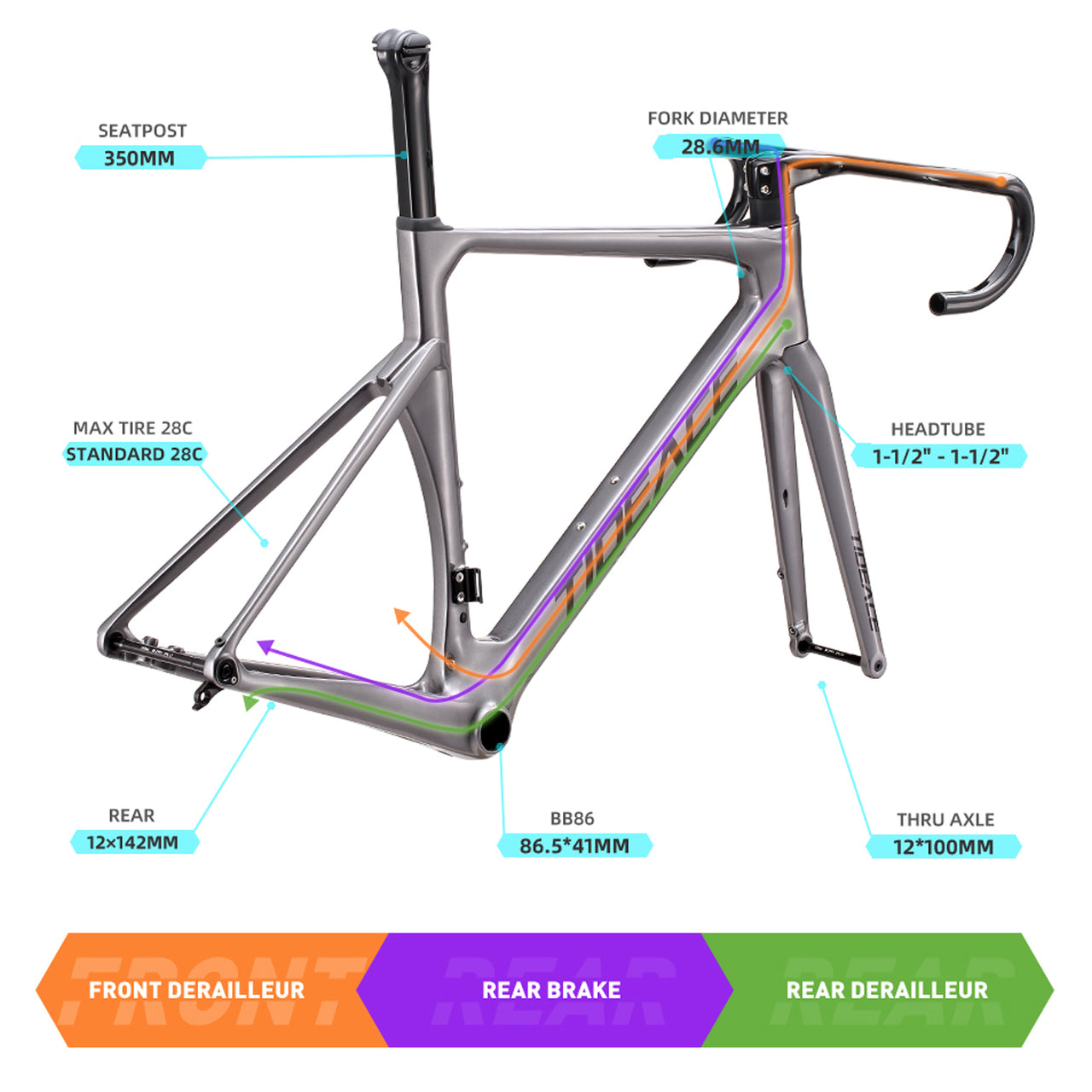 Tideacebike T1000 Carbon Road Racing Aero Bike Frame EPS FM-CR08 ...