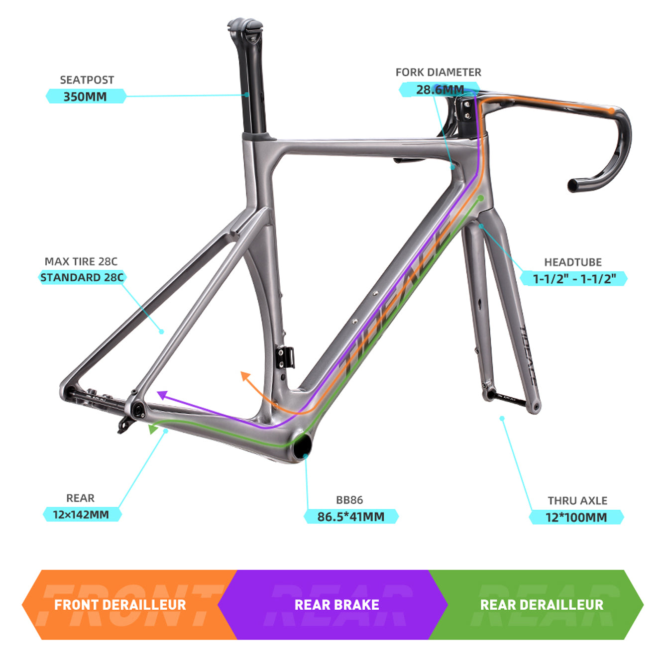 Tideacebike T1000 Carbon Road Racing Aero Bike Frame EPS FM-CR08 ...